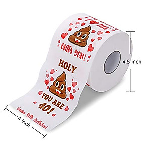 40th Birthday Gifts for Men and Women - Happy Prank Toilet Paper - 40th Birthday Decorations, Party Supplies Favors - Funny Gag Gifts Novelty Bday Present for Him, Her, Friends - 380 Sheets & 3 Layers