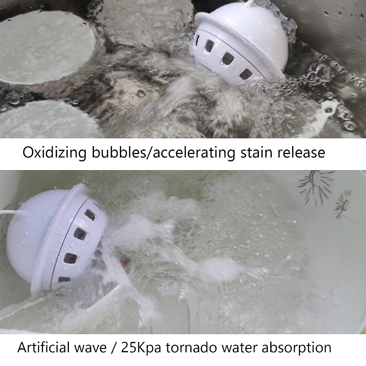 Mini Ultrasonic Dishwasher, Kitchen Sink Fruit Dishwasher for Home Business Travel College Room RV Apartment(white)