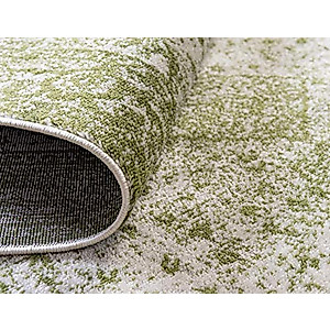 Rugs.com Dover Collection Rug – 2' x 3' Green Low-Pile Rug Perfect for Entryways, Kitchens, Breakfast Nooks, Accent Pieces