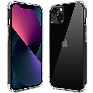 VAKS Crystal Clear Compatible with iPhone 13 Case[Shockproof Corners][Screen and Camera Protection] Slim Thin Soft TPU Phone Case for iPhone 13 6.1 inch(2021),Crystal Clear