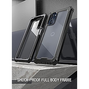 Poetic Guardian Case for Motorola Moto G 5G 6.5" (2022), [6FT Mil-Grade Drop Tested] Full-Body Hybrid Shockproof Bumper Cover with Built-in Screen Protector, Black/Clear