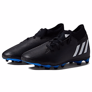 adidas Unisex-Child Edge.4 Predator Flexible Ground Black/White/Team Dark Grey (Sock) 4 Big Kid