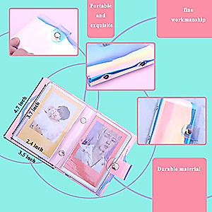 Ndsox 2 Pack 2 x 3 Mini Photo Album 36 Pockets One-Handed Portable Kpop Photo Card Holder Compatible with Fujifilm Instax Mini Cameras/Polaroid Snap Touch/SocialMatic Instant Cameras, Rainbow