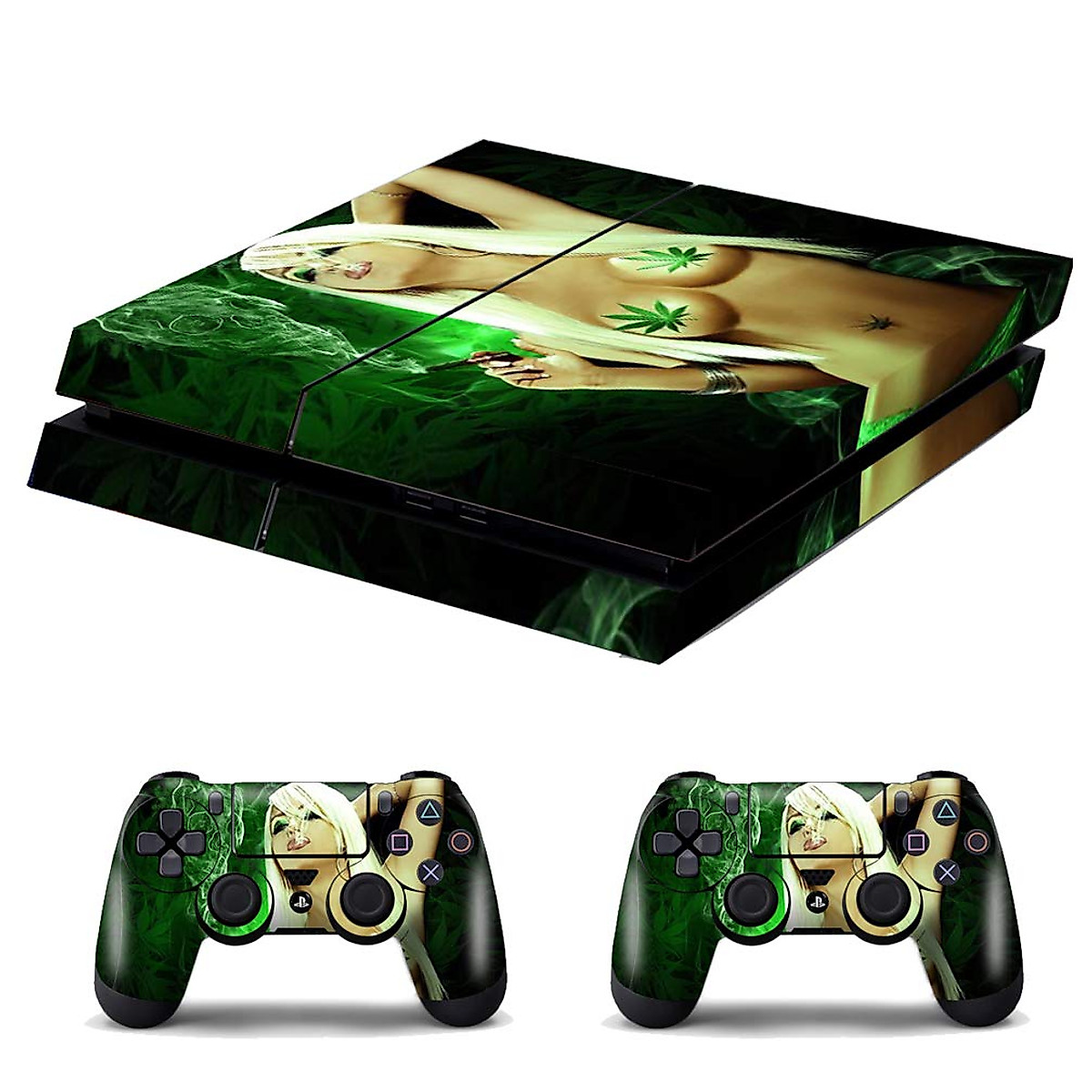 Skins for PS4 Controller - Decals for PlayStation 4 Games - Stickers Cover for PS4 Console Sony PlayStation Four Accessories PS4 Faceplate with Dualshock 5 Two Controllers Skin - Women