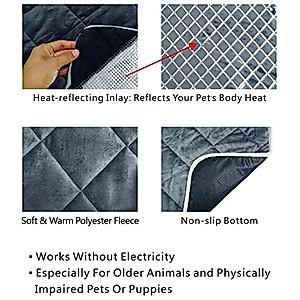 RWET Self Heating Pad for Cat Dog, Cordless Self Warming Pet Pad Washable Self Heated Cats Dogs Bed, Thermal Mat for Cat and Dog in Cold Weather, Pets Supplies Blue 27.5*18.8inch