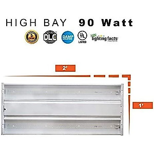 Superior LED High Bay Shop Light - 2Ft Linear High Bay Lighting - 90 Watt, 11700 Lumens, 5000K Daylight White - Ideal for Small Warehouses, Garages and Shops