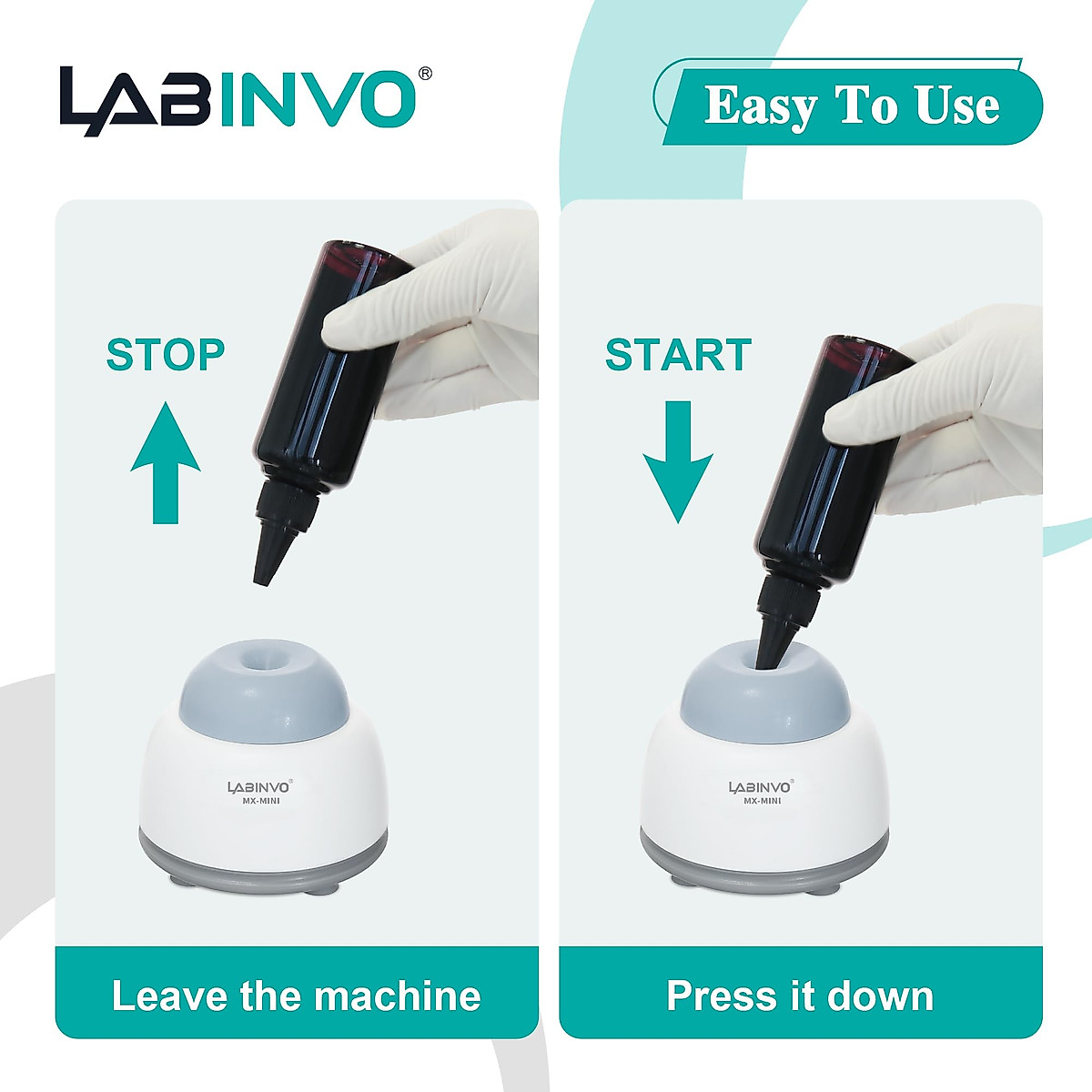 LABINVO Mini Vortex Paint Mixer, Lab Vortex Shakers with Touch Function, Lab Vortexer for Gel Polish, Eyelash Adhesives and Test Tubes Vortex Mixing, IN-MXMN001