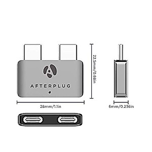 USB C Extender for MacBook with Case, Afterplug 2-Port Type C Male to Female Extension Adapter Compatible with Thunderbolt 3/4 or USB 4 Type C Port; 100W PD, 5K Video & 40Gbps Data