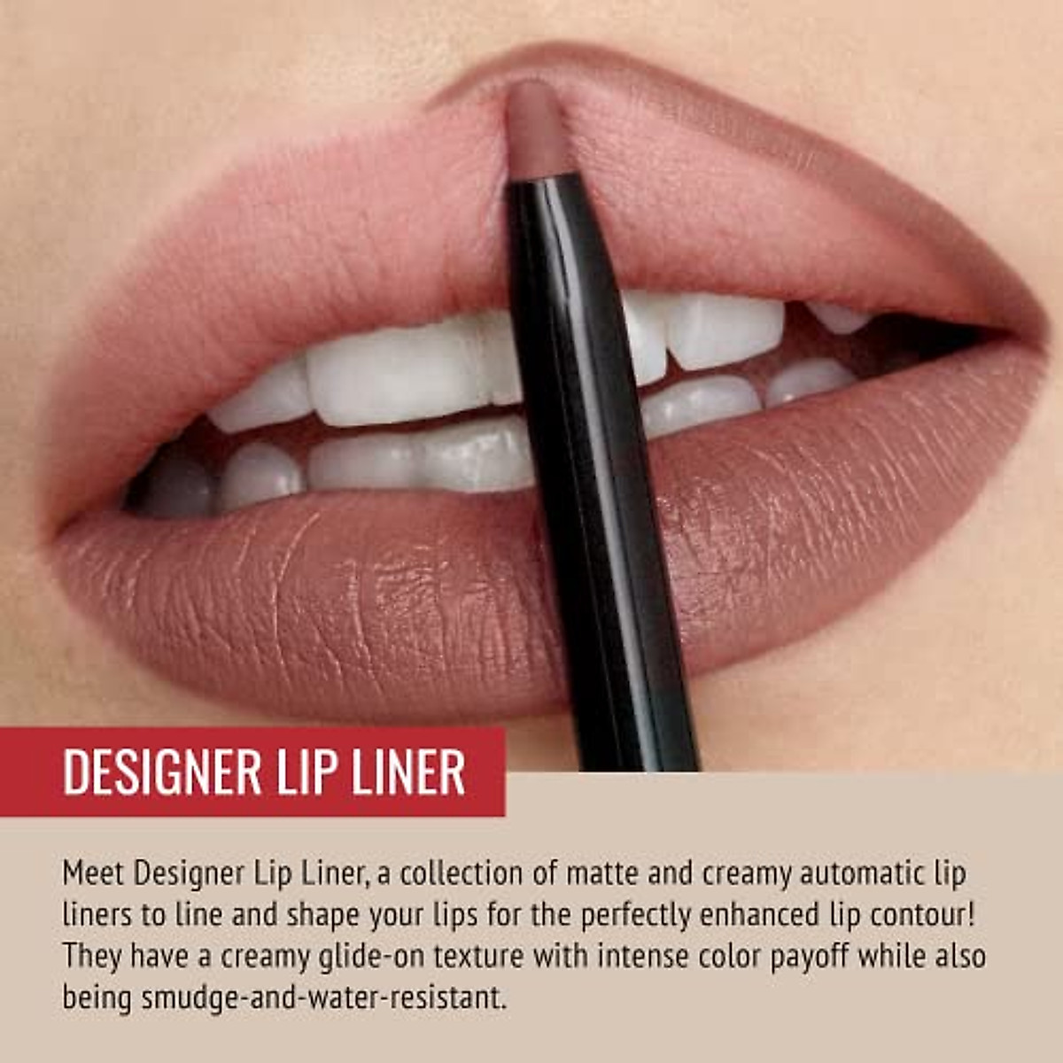 Runway Rogue Designer Liner Lip Pencil, Matte Soft-Mocha Lip-Liner Pencil and Lip-Liner Sharpener, ‘Trendsetter’