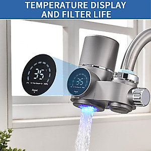 HOMELODY Faucet Mount Water Filter, LED Display Tap Water Purifier Reduces Lead Chlorine Heavy Metals, Water Filter for Sink Faucet Fits Standard Faucets (Includes 1 Filter)