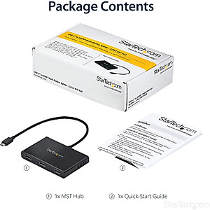 StarTech.com 3-Port USB-C Multi-Monitor Adapter, USB Type-C to 3x HDMI MST Hub, Triple 1080p 60Hz HDMI Laptop Display Extender / Splitter, Extra-Long Built-In Cable, Windows Only (MSTCDP123HD)