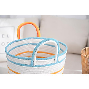 60L Laundry Baskets Hamper with Handles,Decorative Basket for Living room,Woven Storage Basket for Toys Bin,Pillows, Blankets,Clothes