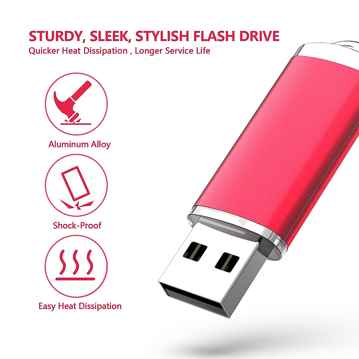 KOOTION 2GB USB 2.0 Flash Drives 10 Pack USB Flash Drives Pen Drive Memory Stick Thumb Drive USB Drives, Red