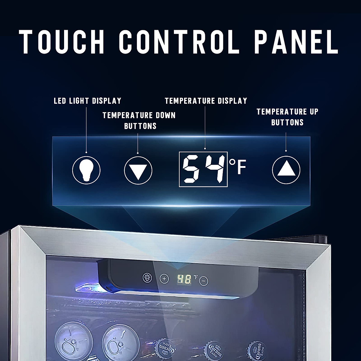 Antarctic Star Wine Cooler, 120 Can Beverage Refrigerators for Soda Beer, Mini Fridge with Glass Door, Freestanding Wine Cellar for Bedroom Office Bar, Digital Temperature Control, 3.2 Cu.Ft.