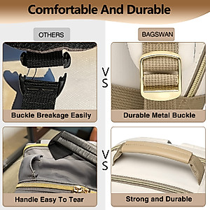 bagswan laptop backpack for Women - 15.6 inch Work Bags Travel Backpack with USB Charger College Bookbag Waterproof Business Computer Backpack Anti-theft Casual Backpacks for Nurse Teacher khaki