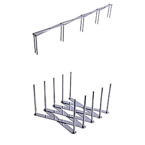 WskLinft Stainless Steel Pot Lid Holder, Multipurpose Storage Rack, Foldable, Adjustable Length, 13cm x 5.7cm x 7.2cm