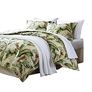 Tommy Bahama - King Duvet Cover Set, Cotton Sateen Bedding with Matching Shams & Button Closure, All Season Home Decor (Palmiers Green, King)