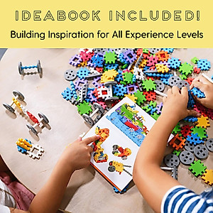 Mini Waffle Block Construction Playset for Kids- Big Box- 300 Rainbow Interlocking Puzzle Pieces-Improves Fine Motor Skills- STEM/ STEAM Building Montessori Toys for Boys and Girls Ages 3+