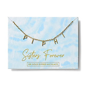 Sorority Shop Pi Beta Phi Necklace — PBP Name Necklace, 18K Gold Plated Sorority Gifts Necklace, Long-Lasting Pi Beta Phi Gifts for Women