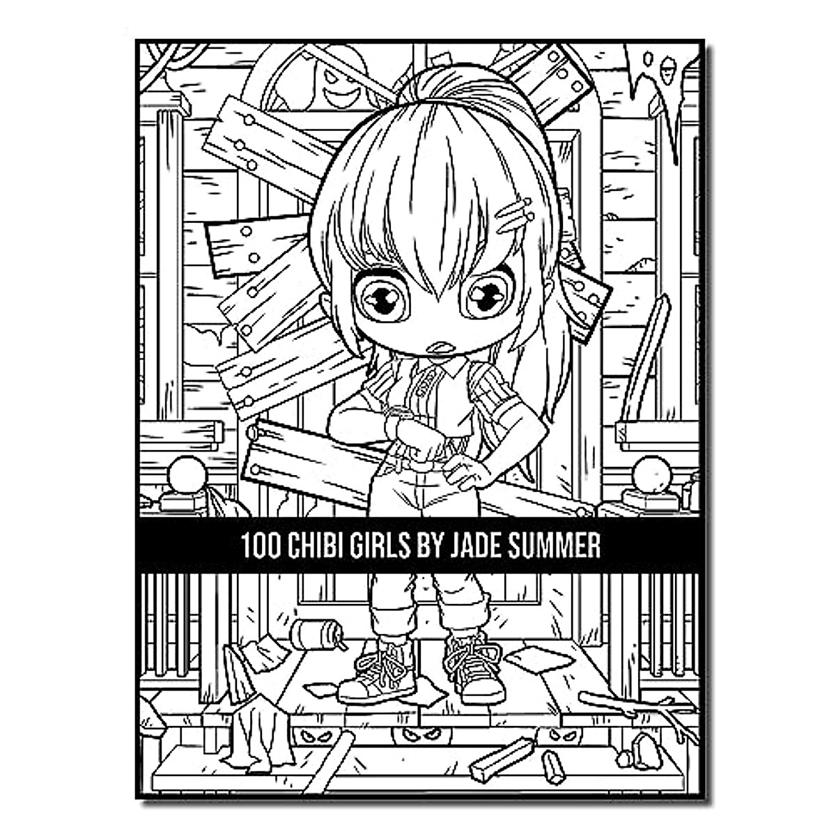 100 Chibi Girls: An Adult Coloring Book Collection with Cute Girls, Fantasy, Horror, Christmas, and More!