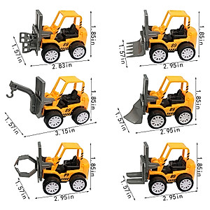 PPXMEEUDC Mini Construction Vehicles Set Pull Back Engineering Car Toys Tractor Trucks for Birthday Party Favors Game Gift Classroom Reward Car