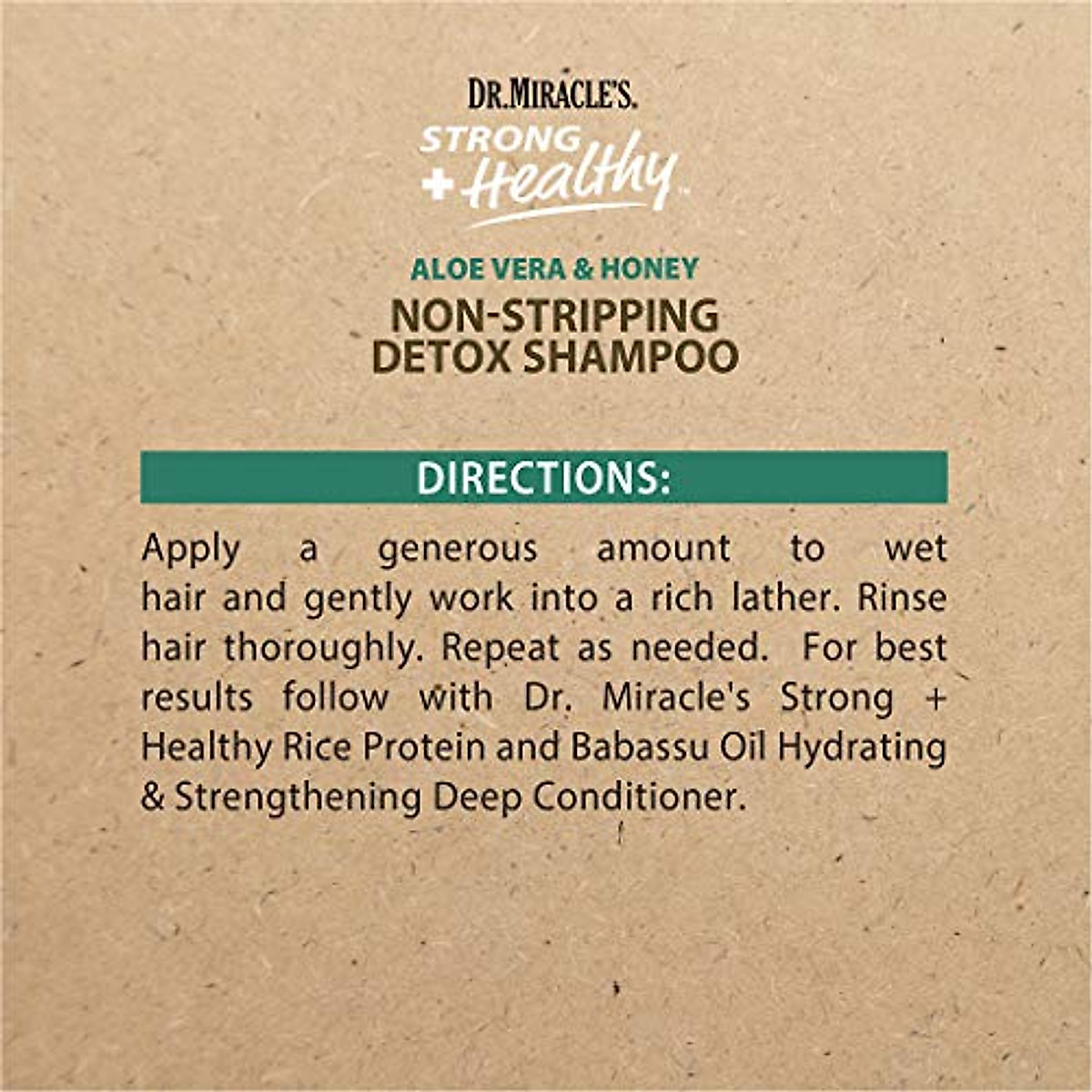 Dr. Miracle's Strong & Healthy Non Stripping Detox Shampoo (3 Pack). Contains Aloe Vera, Honey and Coconut Water.