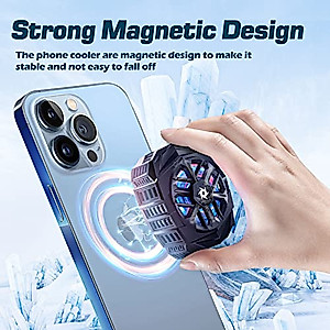 Wireless Phone Cooler Fan, Magnetic Wireless Phone Cooling Fan Wireless Cell Phone Cooler for Gaming Wireless, Phone Cooler for Sauna Compatible with iPhone, Samsung and Google Pixel and More -Black