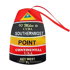 Southernmost Point Buoy Replica Ornament Wooden Key West Christmas Tree Decoration, 4 inch