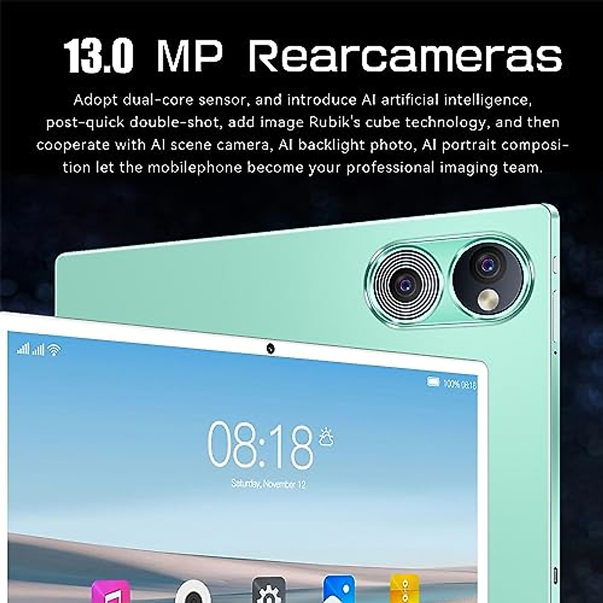 High Configuration 10.1inch Tablet, 4+32G Ultra-Thin HD Display (2.4G/5G WiFi, 256G), Android Tablet, Learning Game Video Office Tablet, Dual SIM Communication,Gift for Friends