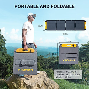 VTOMAN Jump 1000 Solar Generator with 220W Panels Included, 1000W/1408Wh Durable LiFePO4 (LFP) Battery Power Station with 1000W AC Outlet, Regulated 12V DC, 100W PD, for Home Backup & RV/Van Camping