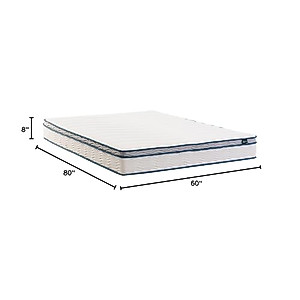 ZINUS 8 Inch Spring Sensation Hybrid Mattress [New Version], Queen, Fiberglass Free, Medium Firmness, Durable Support, Certified Safe Foams & Fabric, Mattress in A Box
