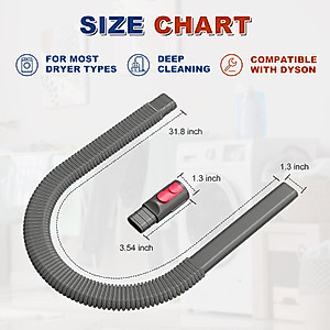 Sealegend Dryer Vent Cleaner Kit Compatible with Dyson Dryer Lint Vacuum Attachment Removes Deep Lint Adapter Compatible with Dyson V7 V8 V10 V11 V12 V15 etc Cordless Vacuum Cleaner