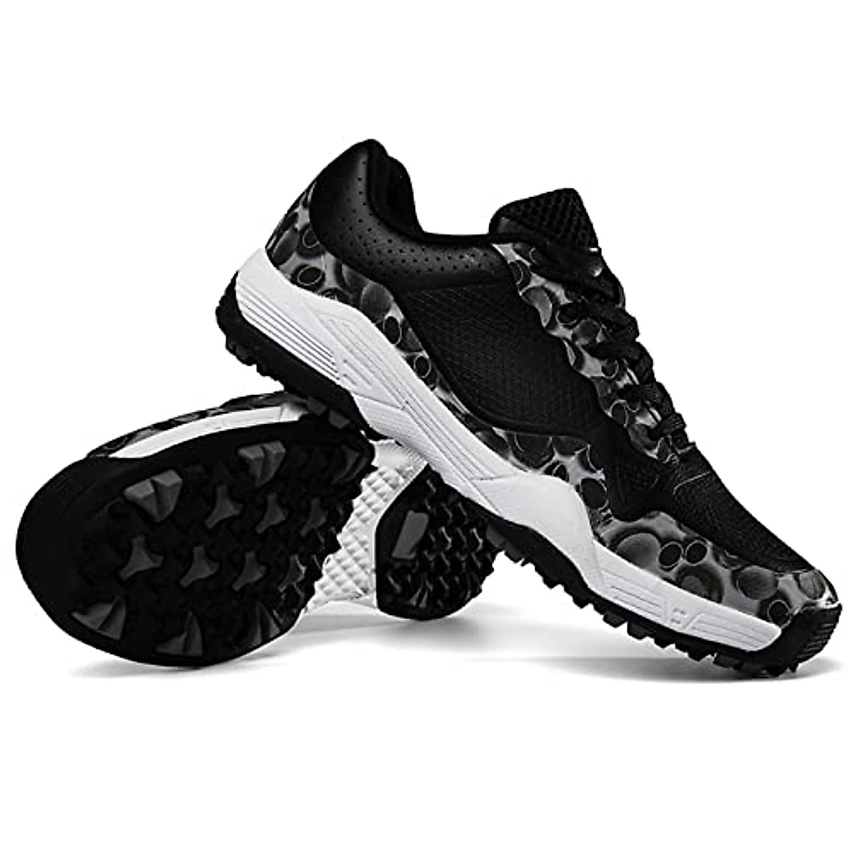 EHQZN Women Golf Shoes Breathable Golf Shoes Women Spikeless Golf Training Sport Sneakers Black