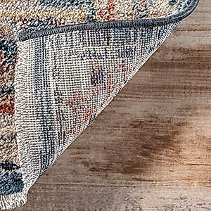 nuLOOM Harley Faded Medallion Area Rug, 6' 7" x 9', Blue