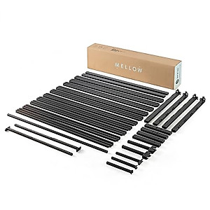 Mellow Rocky Base E 14" Platform Bed Heavy Duty Steel Black, w/ Patented Wide Steel Slats (No Box Spring Needed) - Twin