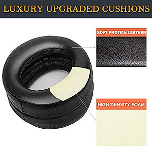 SOULWIT Protein Leather Ear Pads Cushions for Sony New Gold Wireless Playstation PS4 Headset, Replacement Earpads for 2018 Version, Headphone Model CUHYA-0080