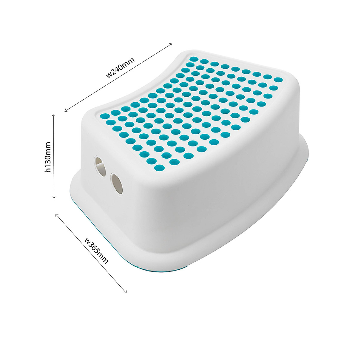 Addis Kids Bathroom Booster Step Stool, White/Blue, 24 x 36.5 x 13 cm