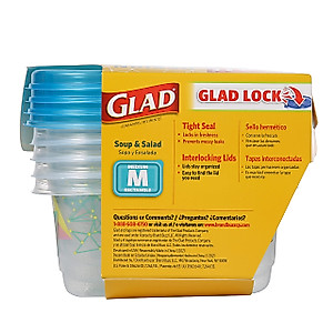 Glad Series Food Storage Containers, 4 Count | Strong and Durable Food Storage Food Containers for Everyday Use | Use to Store Meals, Snacks, and Desserts (Pack of 2)