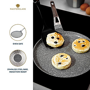 MasterClass MCMCP28 Cast Aluminium Induction-Safe Non-Stick Crêpe Pan, 28 cm (11") , Grey