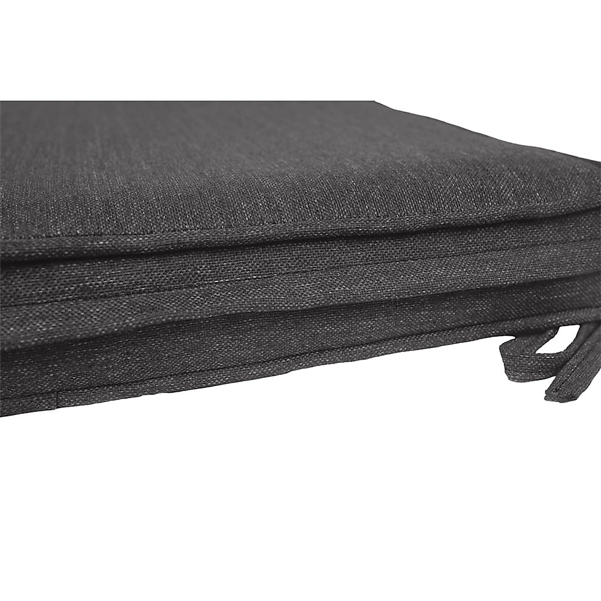 SUPMAISON Pack of 4 Outdoor Seat Cushion with double welt 20" x 20" x 2.5",zipper, foam (Charcoal Dobby)