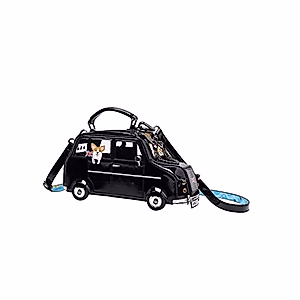 Vendula London - London Cats and Corgis Black Cab Novelty Collectible Bag w Crossbody Strap