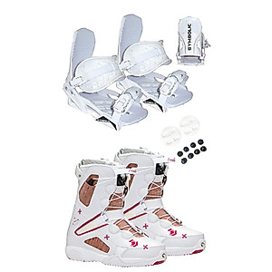 Symbolic Northwave Freedom Speed Lace Snowboard Boots White Bindings Package Women's 8.5 9 9.5 (White Bindings to Fit Boot, Fits Lady USL 9-9.5 (Z55))