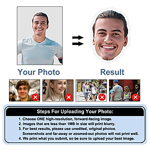 Big a Head on Stick Custom Cardboard Cutout Personalized Head Cutouts Fans Customized Face Photo Pictures Cut Out for Bachelorette Party Birthdays Graduatation 3PCS Different Head