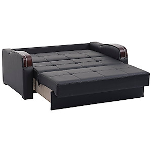 Ottomanson 66" Pull out Loveseat with Storage, Firm, Fabric, 450 lbs Capacity, Loveseat Sleeper, Futon Love Seat for Living Room or Home Office Convertible Small Sofa, Slumber, Orange