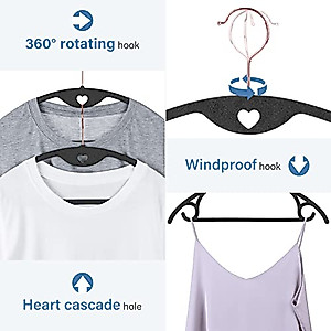 IEOKE Velvet Clothes Hangers,50-Pack No Shoulder Bumps Suit Hangers Ultra Thin Space Saving 360 Degree Swivel Heavy Duty Hook Durable Hangers for Sweaters,Coat,Jackets,Pants,Shirts(Gray)