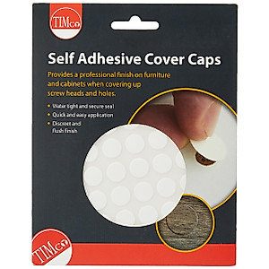TIMco Self-Adhesive Cover Caps 13 mm - White Gloss - (Pack 112) - COVERWG13