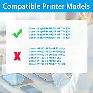 LCL Compatible Ink Cartridge Pigment Replacement for Canon PFI120 PFI-120 PFI-120MBK PFI-120BK PFI-120C PFI-120M PFI-120Y 130ML IPF TM-200 IPF TM-205 IPF TM-300 IPF TM-305 (6-Pack KCMY2MBK)