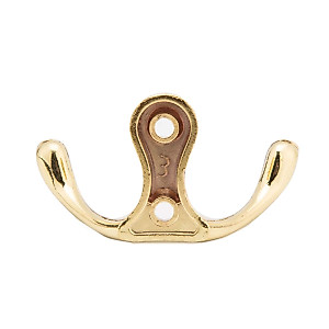 Ulifestar Coat Hook Coat Rack,Double Prong Metal Towel Hook Wall Hook for Hanging Clothes,Pants,Purse,Robe,Towel,Belt,Tie,Key,Mug,Cup,Wreath,Heavy Duty Rustic Bathroom Hanging Hooks,8Pcs (Gold)