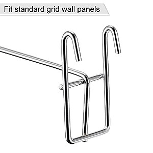 MECCANIXITY Grid Wall Hooks Store Garage Storage Wall Organizers 4 Inch Silver, Pack of 10