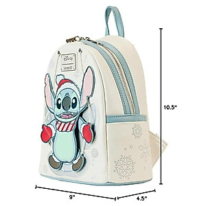 Loungefly Disney Stitch Holiday Snow Angel Glitter Mini Backpack